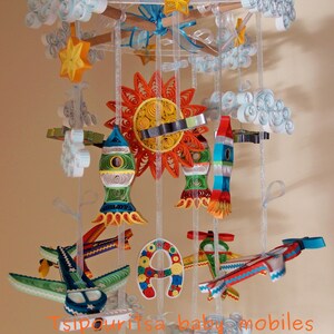 Boy Mobile Baby Crib Mobile Galaxy Mobile Quilled Airplane Rocket ...