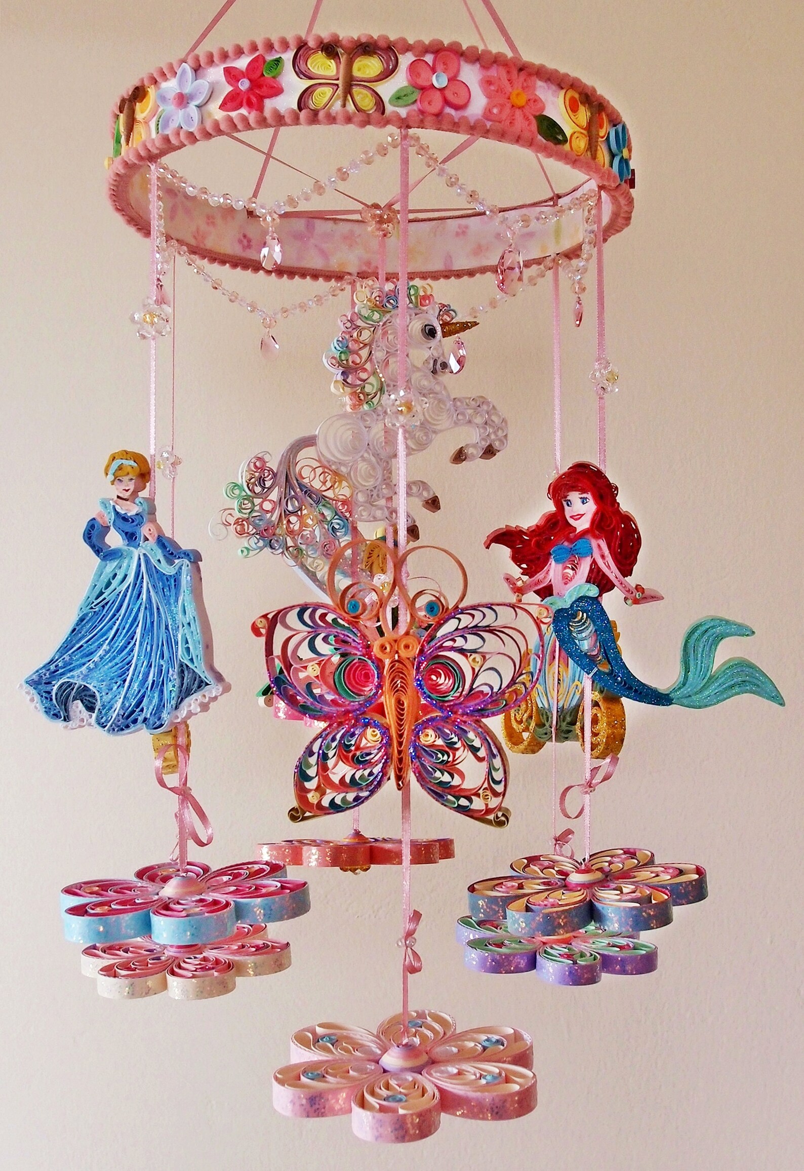 Unicorn Crib Mobile Princess Mobile Swarovski Decoration Fairy Tale ...