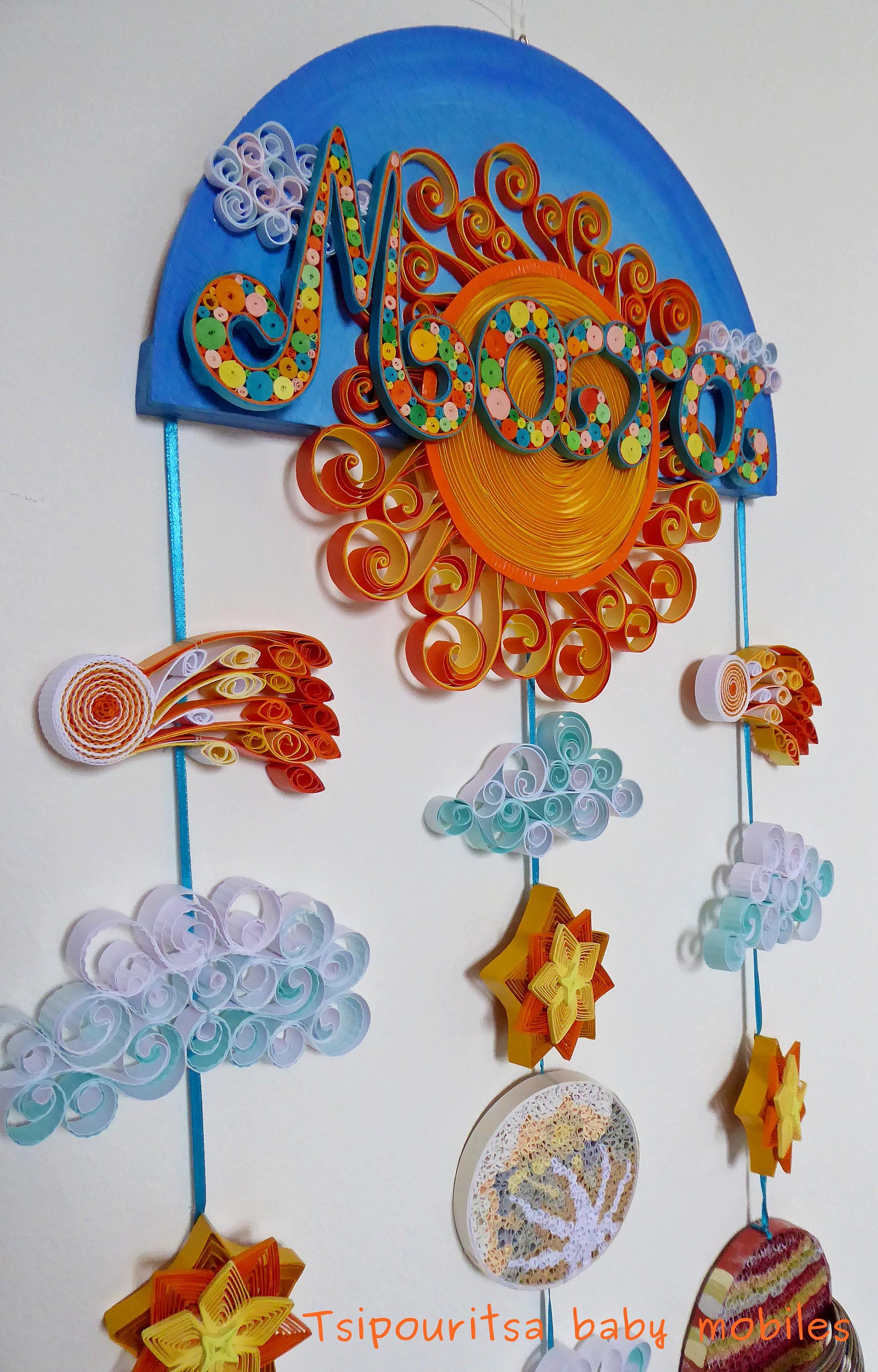 Sun Wall Hanging Name Banner Quilled Solar System - Etsy