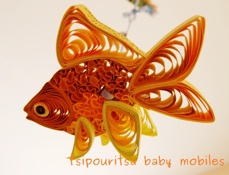 Handmade Quilled Baby Crib Mobile - Pond Mobile - Water Lily Baby ...