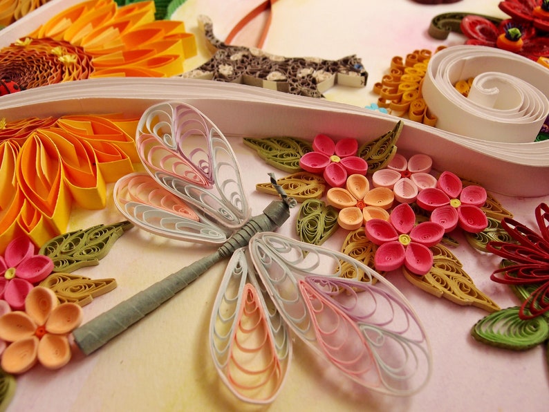 Personallized Quilled Picture in Shadow Box Custom Quilled Wall Art ...