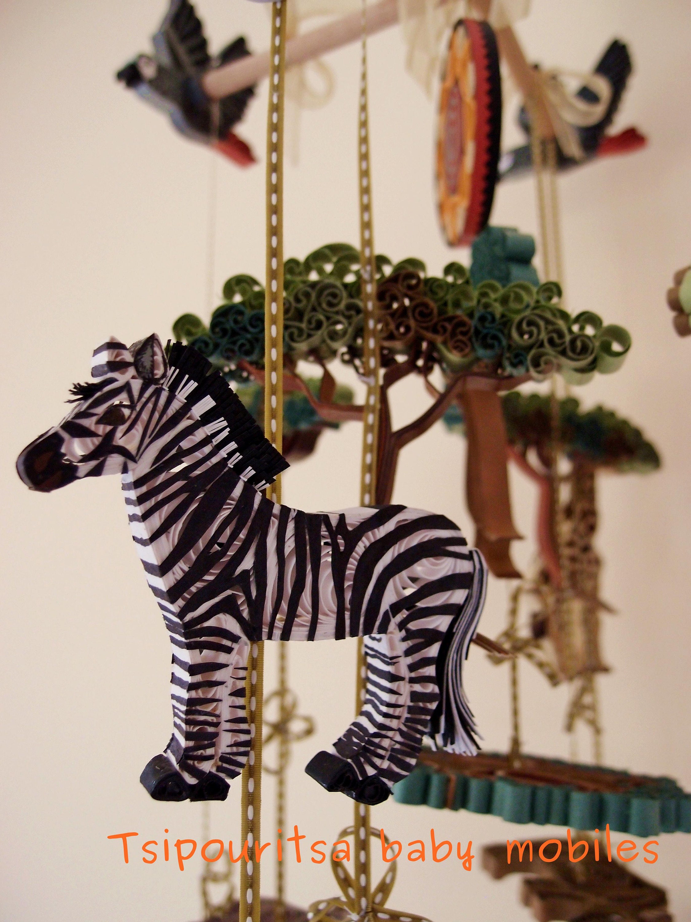 Baby Crib Mobile African Nursery Mobile Quilled Animal - Etsy