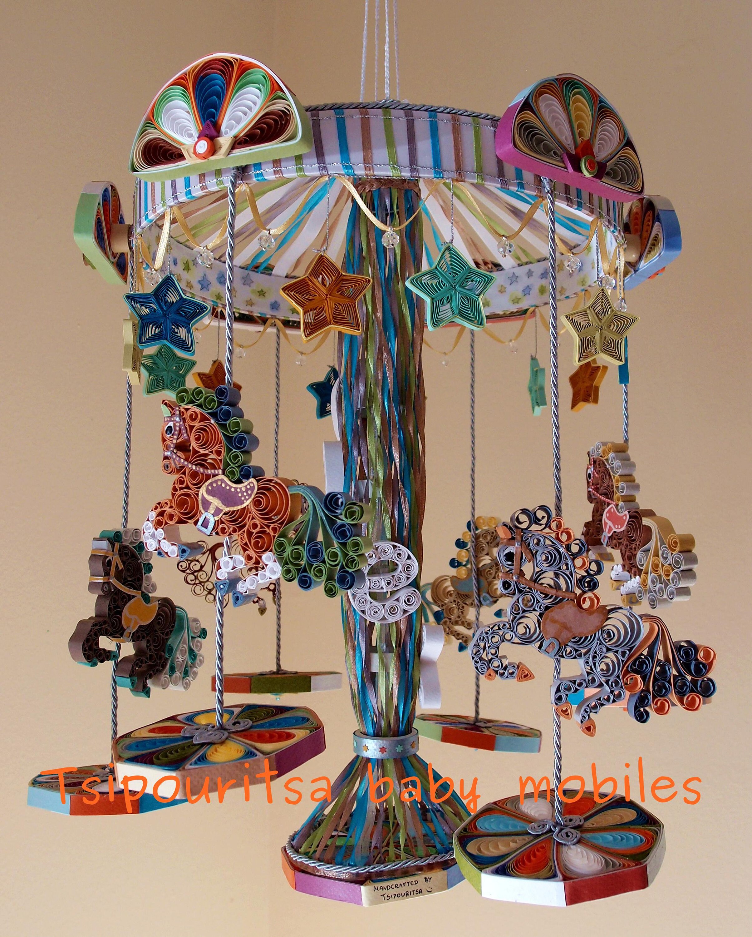 Carousel Crib Mobile Merry Go Round Mobile Quilled Nursery - Etsy