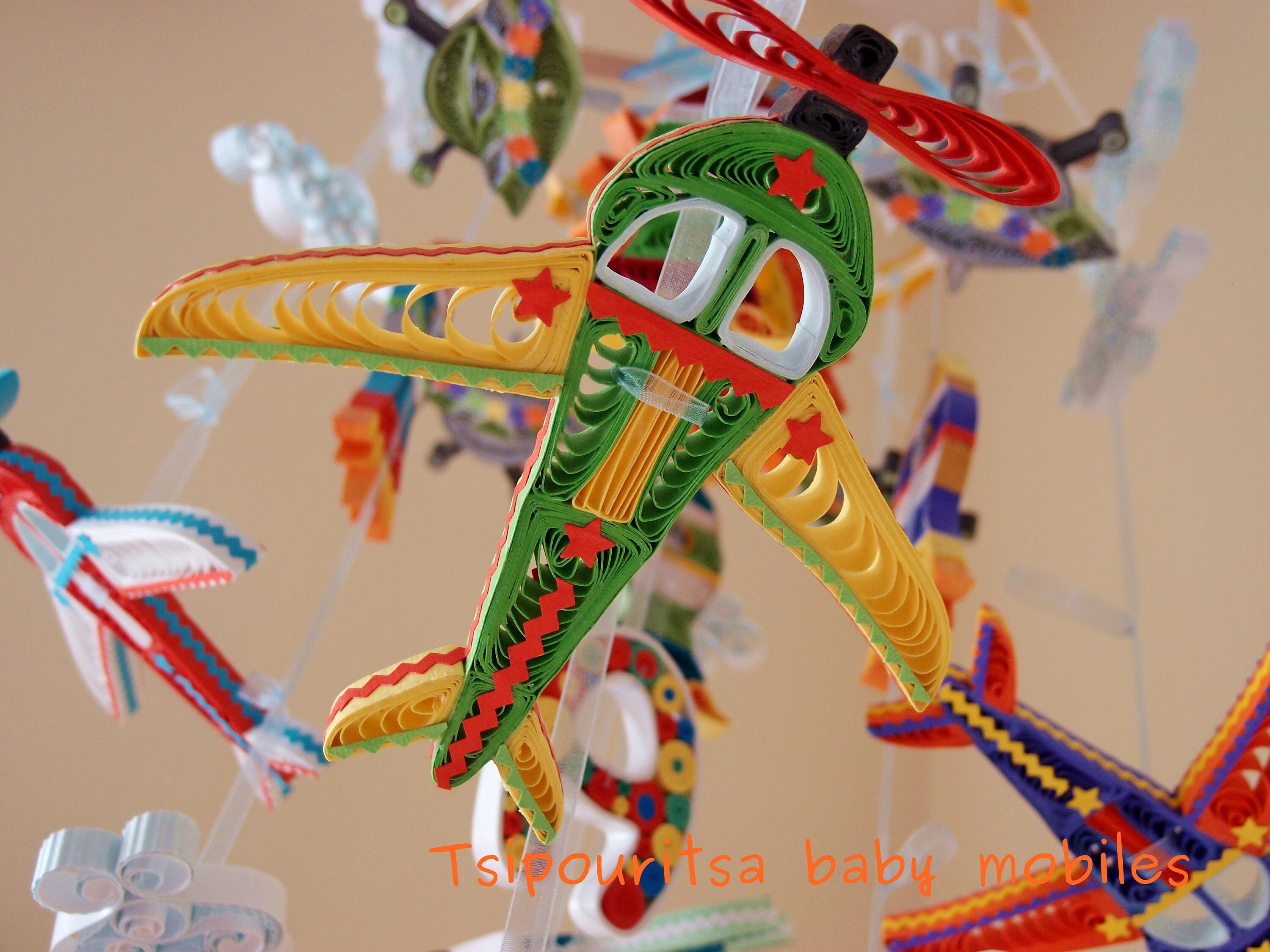 Boy Mobile Baby Crib Mobile Galaxy Mobile Quilled Airplane Rocket ...