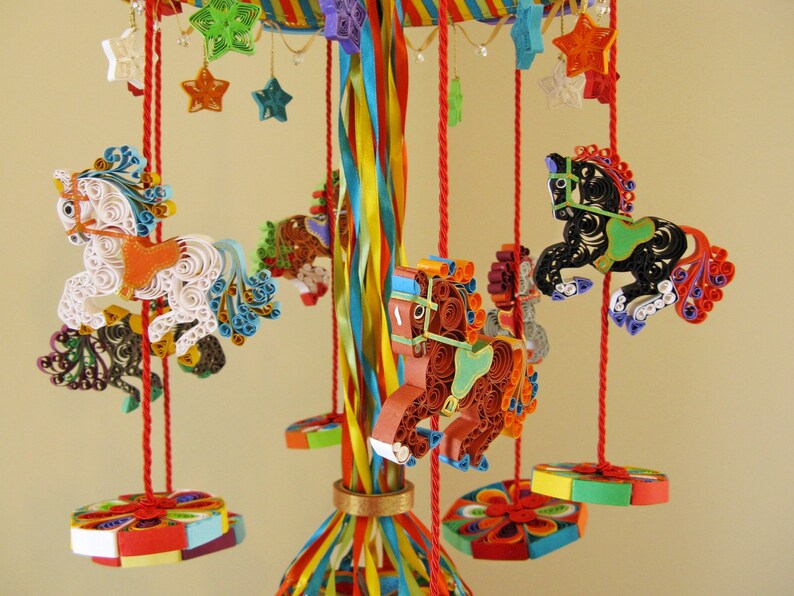 Carousel Crib Mobile – Cot Mobile - Merry Go Round Mobile – Horse ...