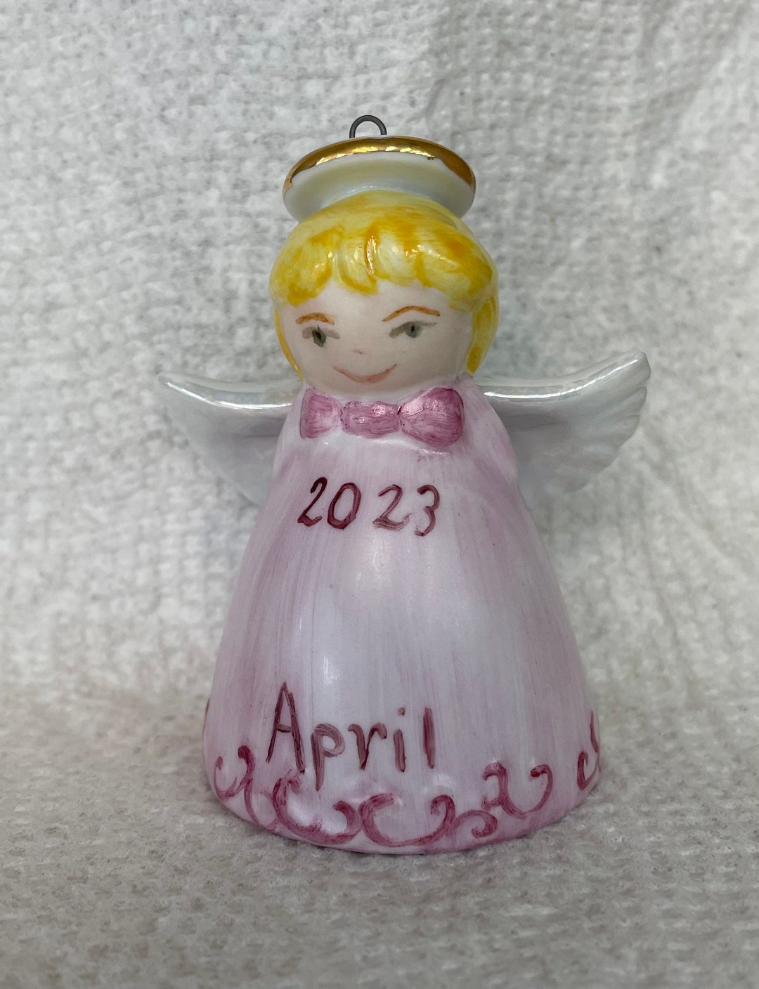 Hand Painted Porcelain Angel Ornament - Etsy