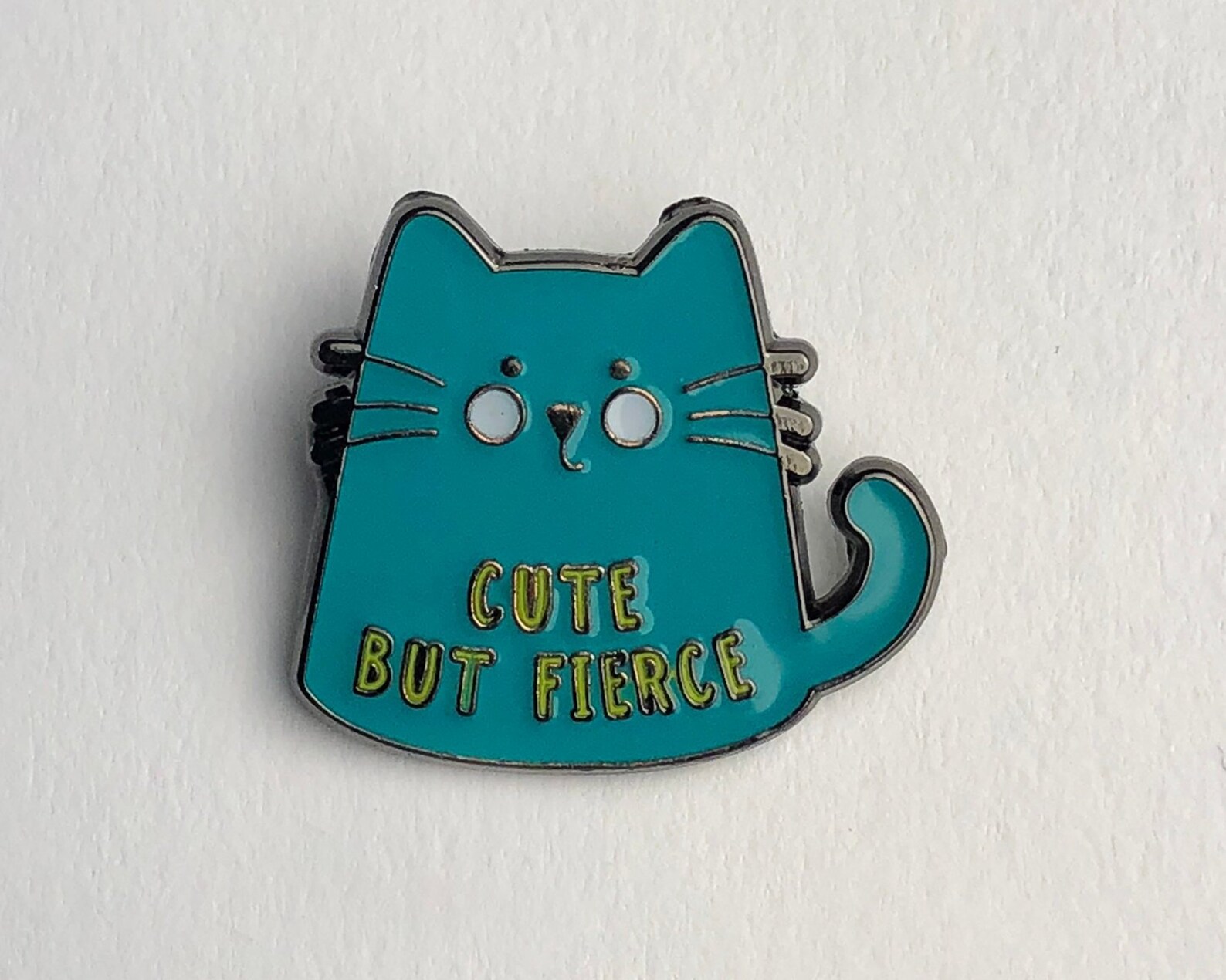 Cute but Fierce Cat Enamel Pin Badge Funny Cat Pin - Etsy