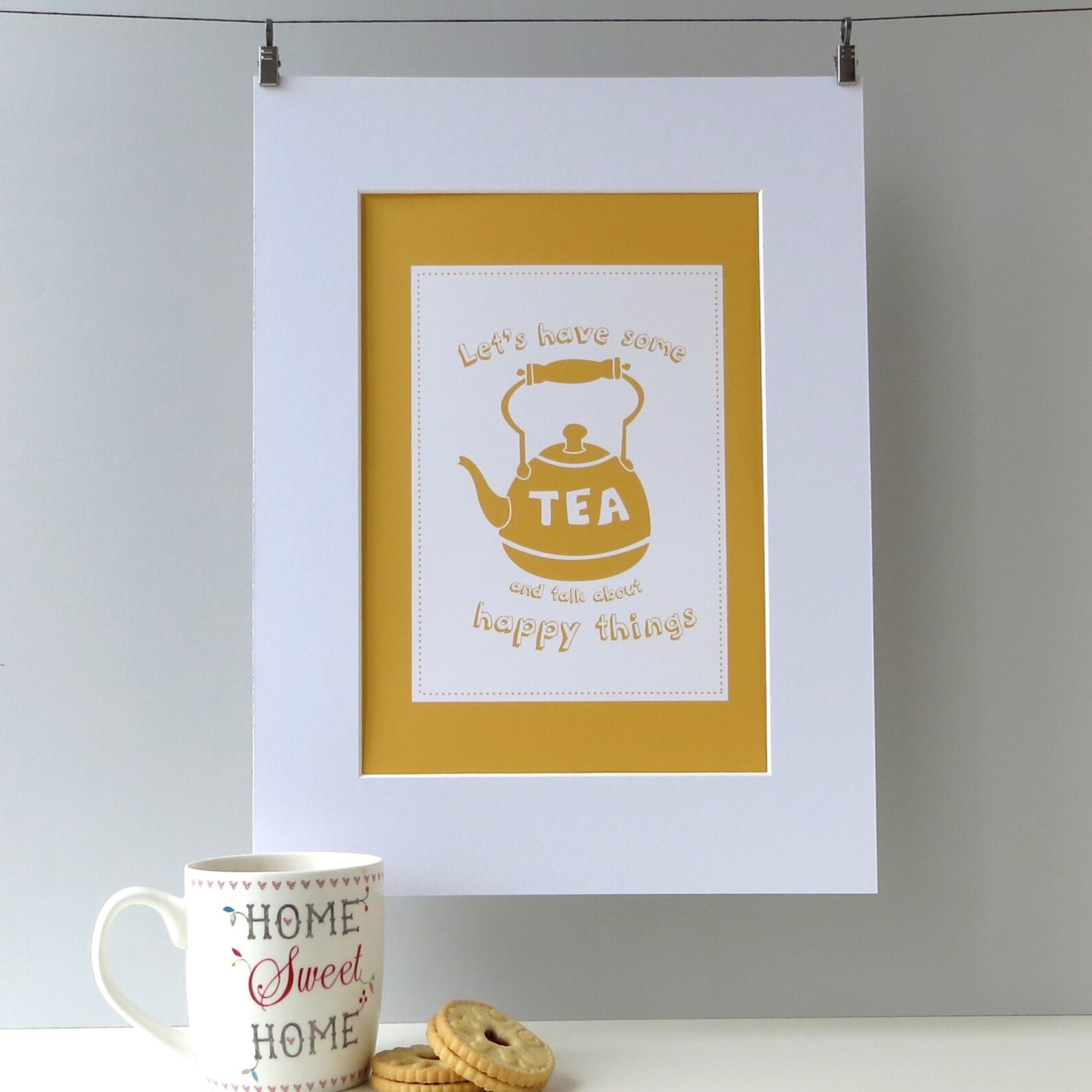 Happy Tea Kitchen Print 'let's Have Some Tea and - Etsy