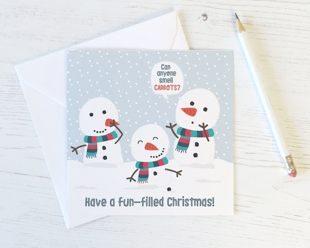 Can Anyone Smell Carrots? Funny Snowman Christmas Card - Etsy