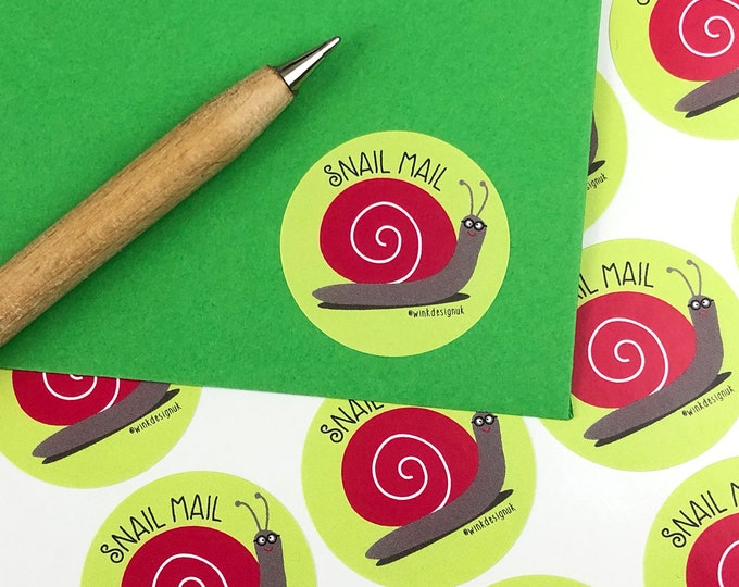 35 Cute Snail Mail Stickers / Happy Mail Envelope Stickers / Seals ...
