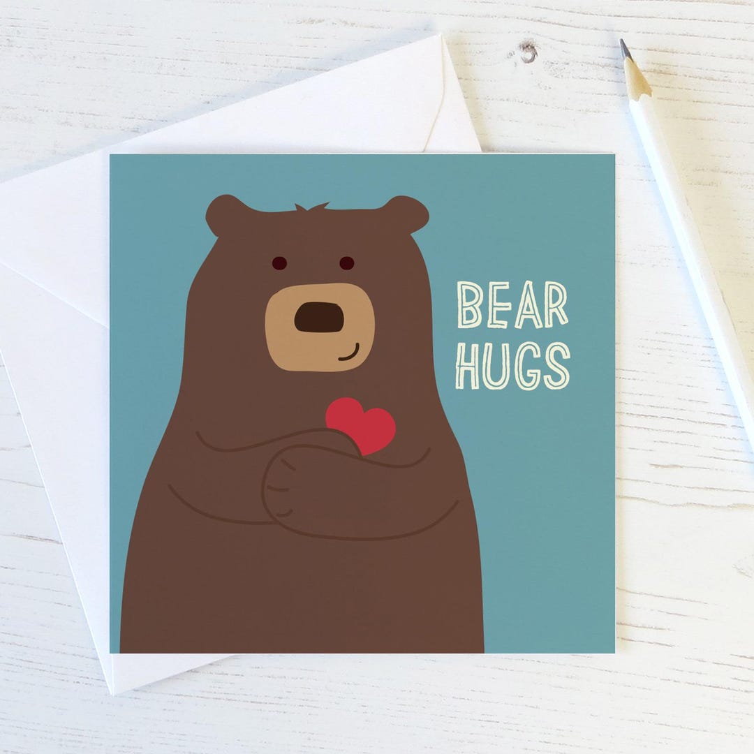 Bear Hugs Greeting Card - Cute Cards - Bear Notecard - Best Friend Card - Sympathy Card - Get ...