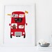 Red London Bus Zoo Animal Custom Personalised Print for - Etsy