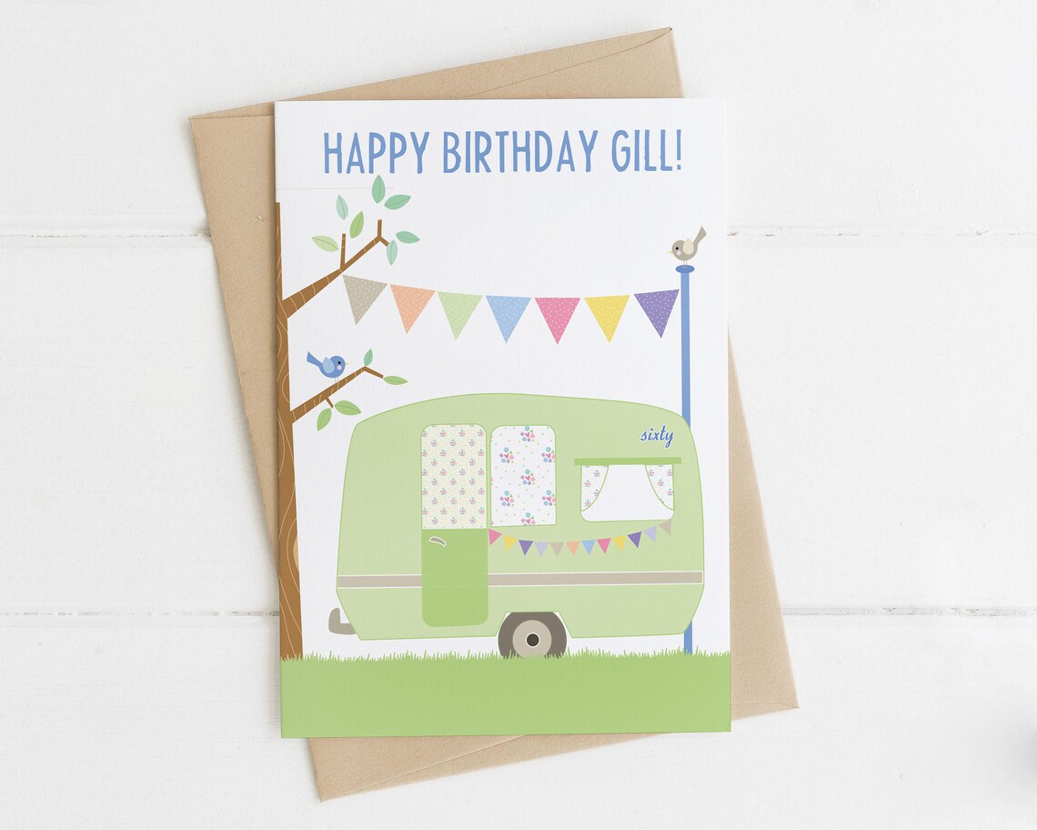 Vintage Caravan Birthday Card 40th 50th 60th 70th - Etsy UK