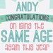 Funny 'same Age Again' Birthday Card - Etsy