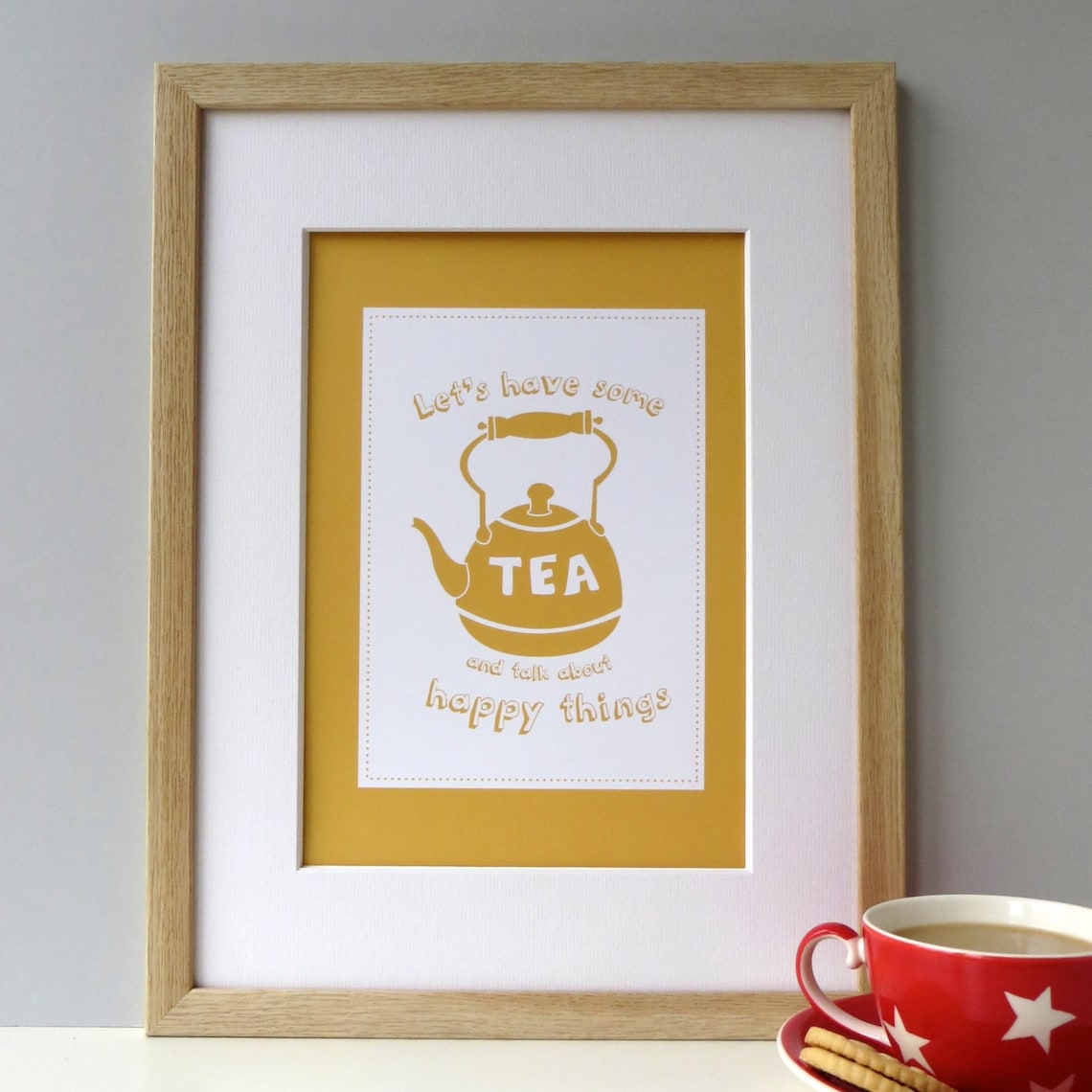 Happy Tea Kitchen Print 'let's Have Some Tea and - Etsy