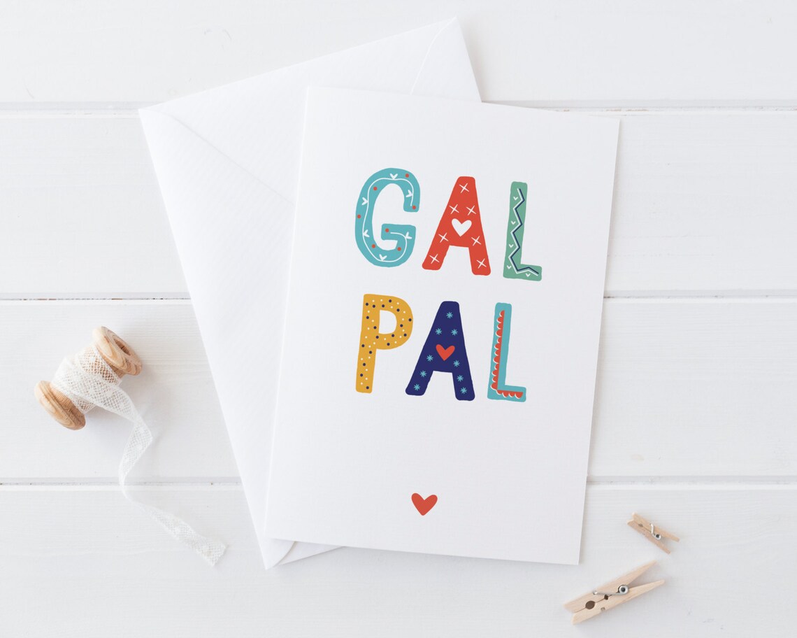 Gal Pal Friendship Card Best Friend Card Card for Girl - Etsy
