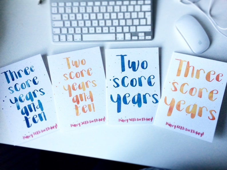60th Birthday Card 'three Score Years' - Etsy