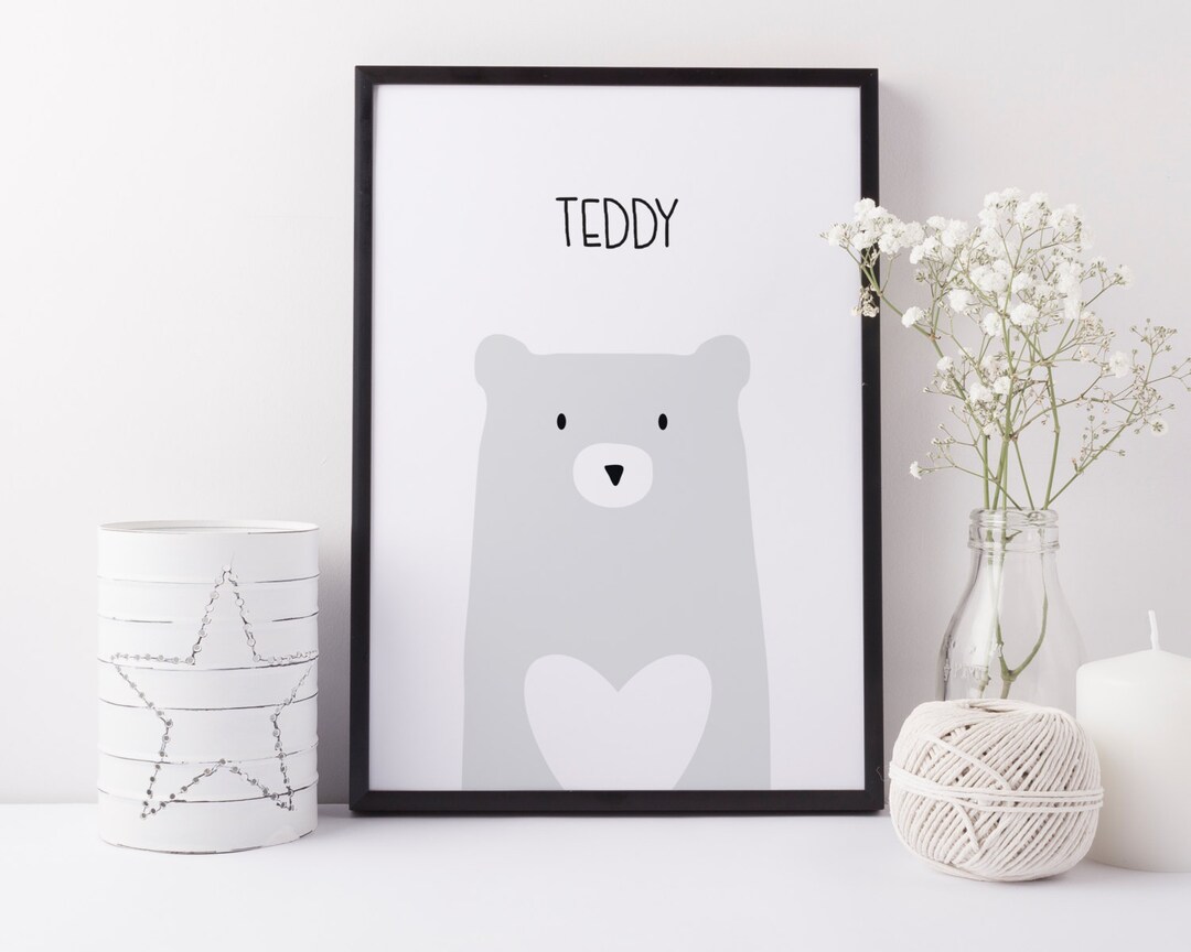 Bear Nursery Print Cute Bear Poster New Baby Gift Scandi - Etsy
