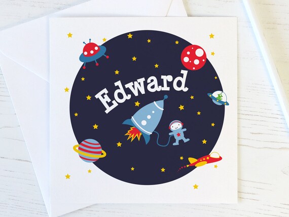 Space Explorer Birthday Card for Boys or Girls | Etsy