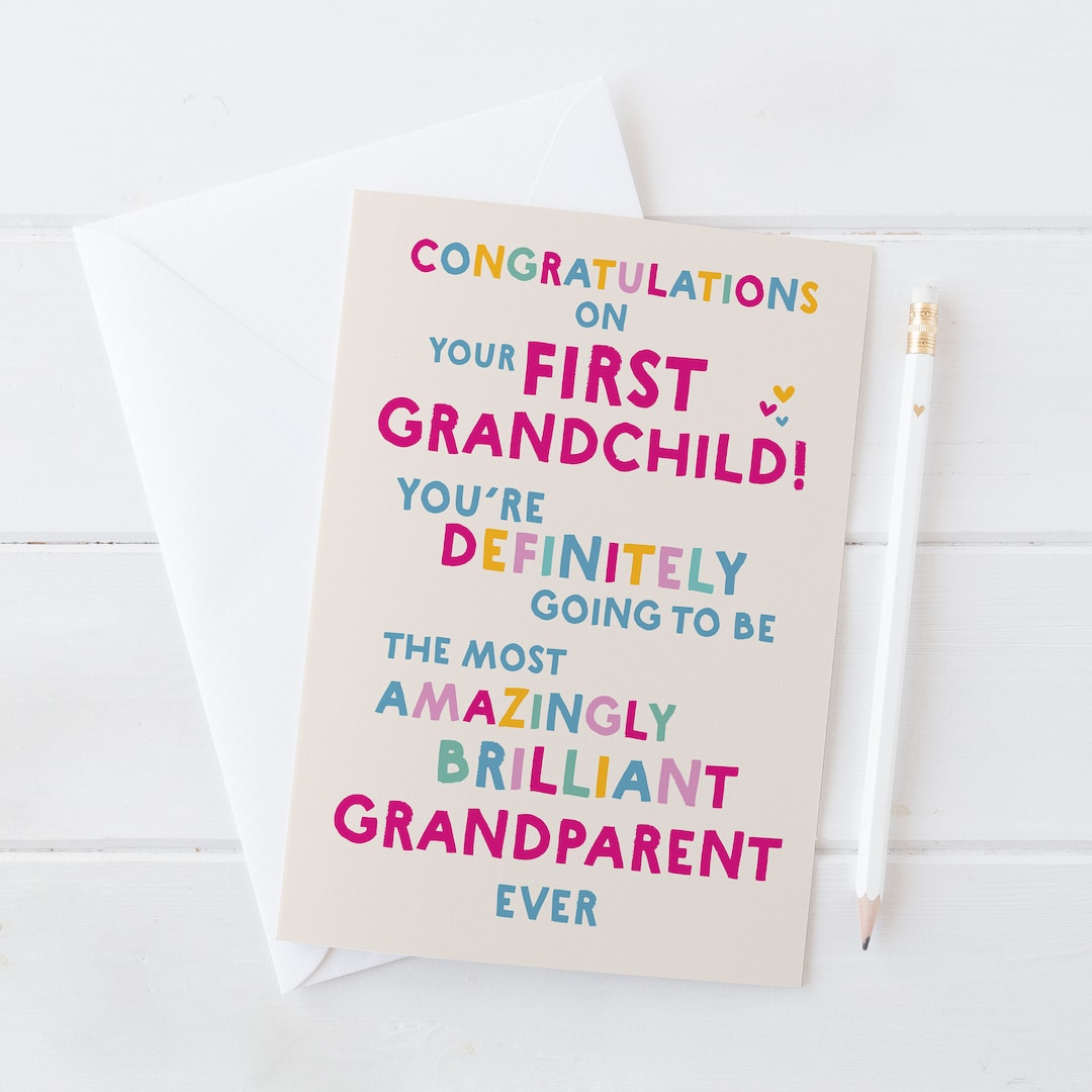 Congrats on Your First Grandchild Card for New Grandparents - New Baby ...