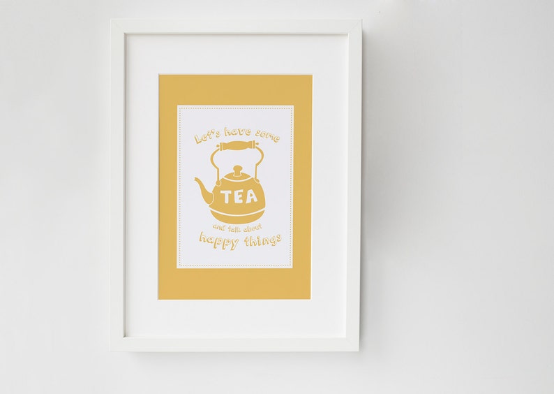 Happy Tea Kitchen Print 'let's Have Some Tea and - Etsy