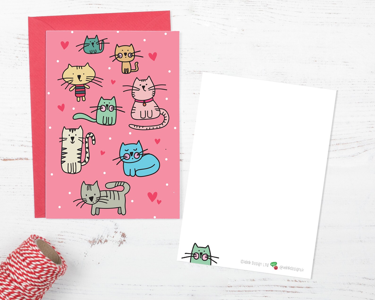 Illustrated Cat Notecard Set with stickers five flat | Etsy