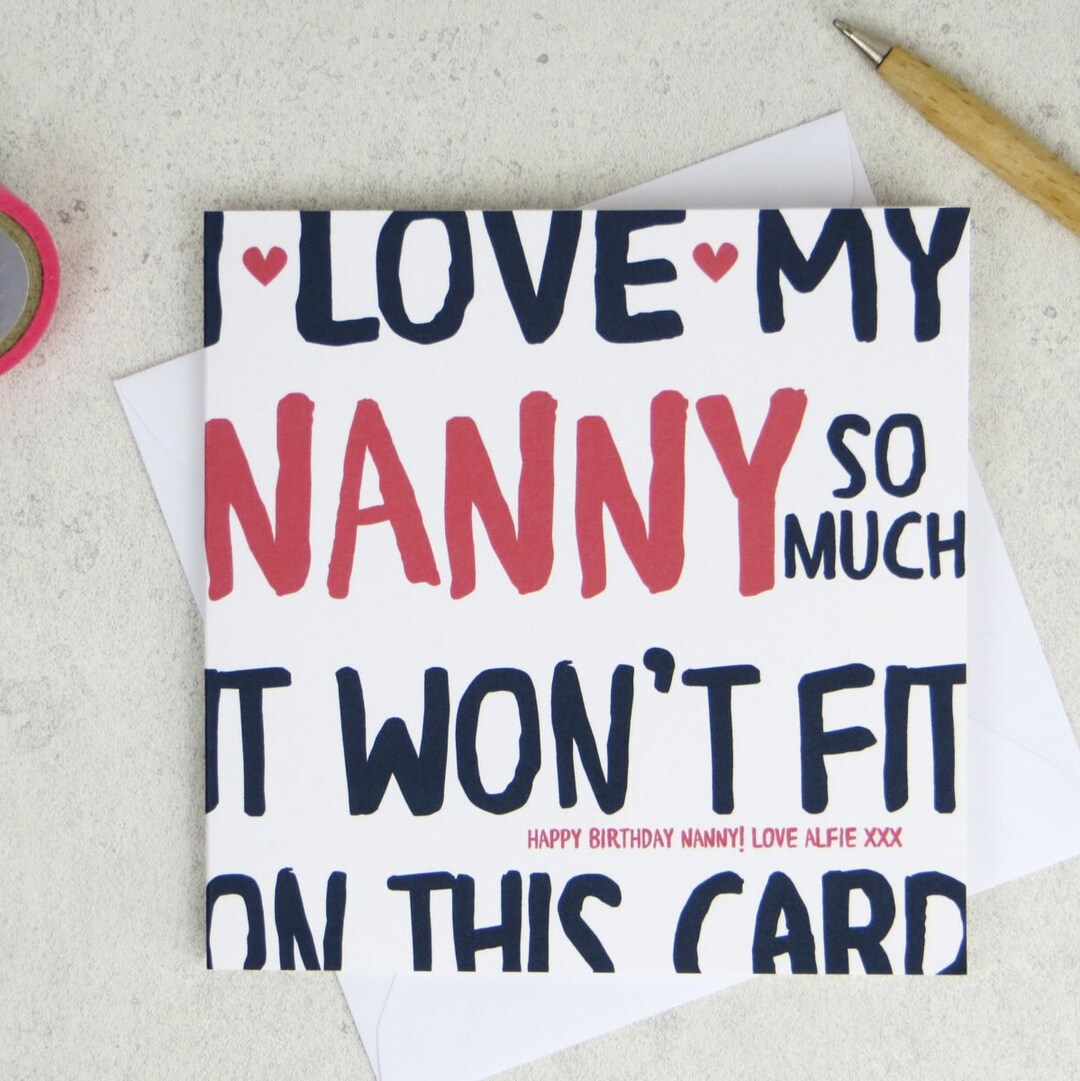 Funny Nanny Birthday Card - Personalised Card - Card for Nanny ...