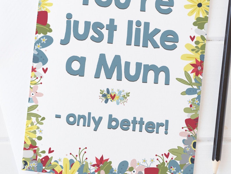 Just Like a Mum Mother's Day Card for Stepmum Adoptive - Etsy