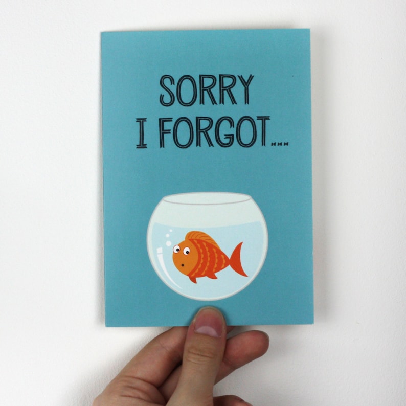 Sorry I Forgot... Belated Birthday Card Cute Cards Belated - Etsy