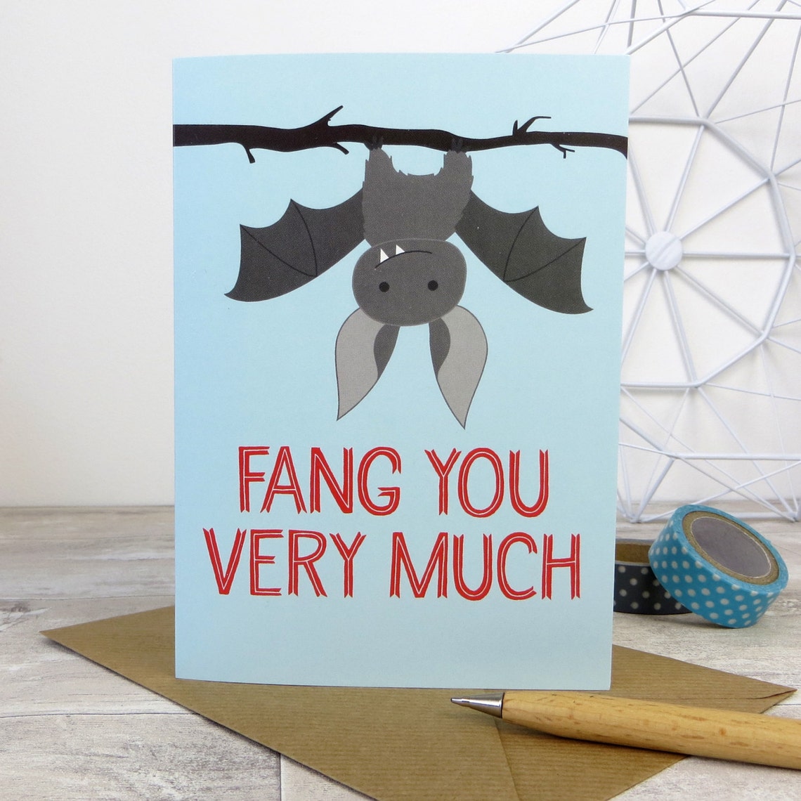 Bat Thank You Card: Funny 'fang You Very Much' Design - Etsy