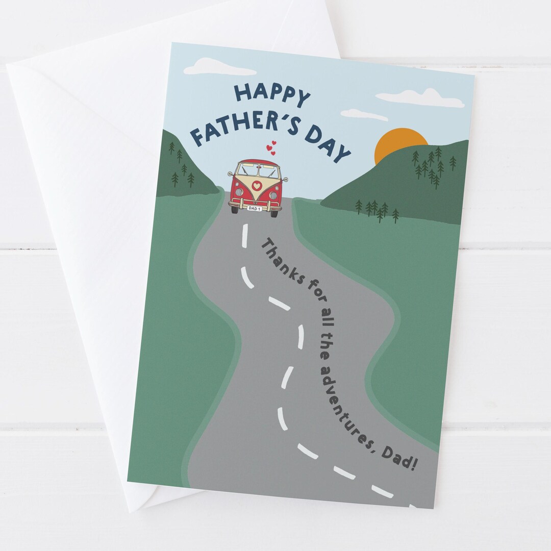 Camper Van Fathers Day Card - Thanks for All the Adventures - Camping ...