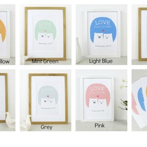 Cute Bear Love Print 'love is All You Need' Red Personalised Print ...