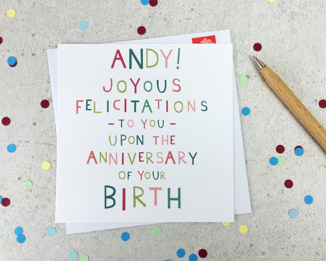 Funny Birthday Card: Joyous Felicitations - Personalised Card - Etsy