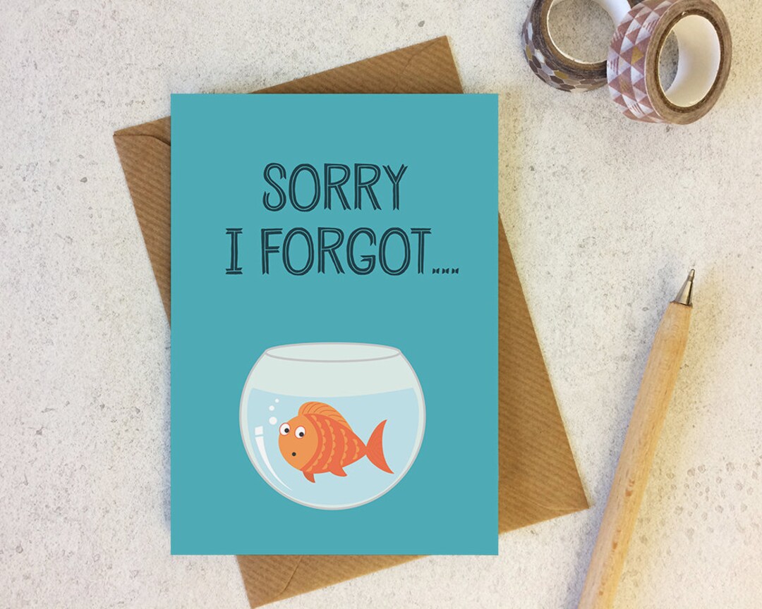 Sorry I Forgot... Belated Birthday Card - Cute Cards - Belated Card ...