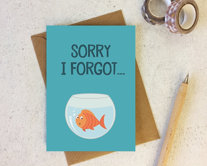 Sorry I Forgot... Belated Birthday Card Cute Cards Belated - Etsy