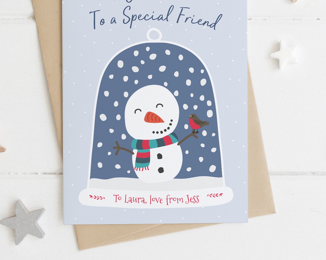 Personalised Special Friend Christmas Card Xmas Card for - Etsy