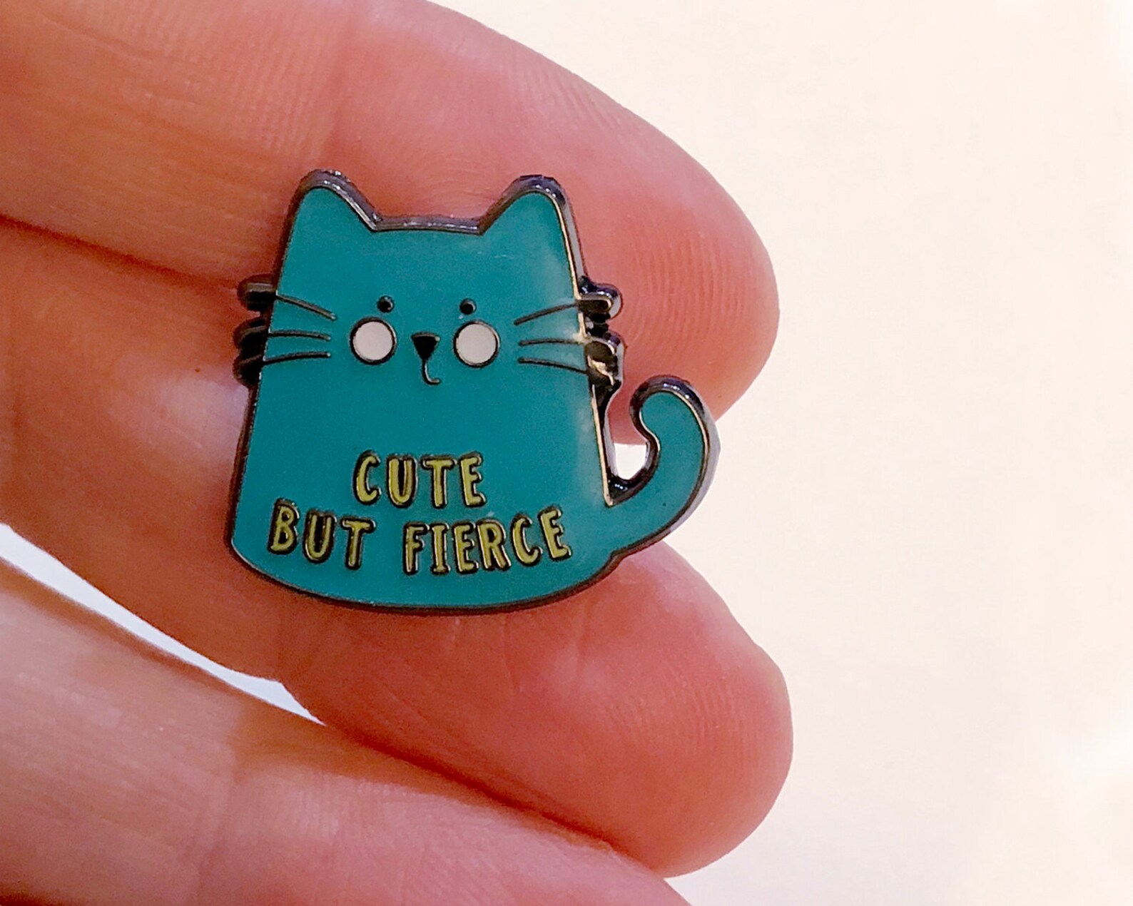 Cute But Fierce Cat Enamel Pin Badge Funny Cat Pin | Etsy