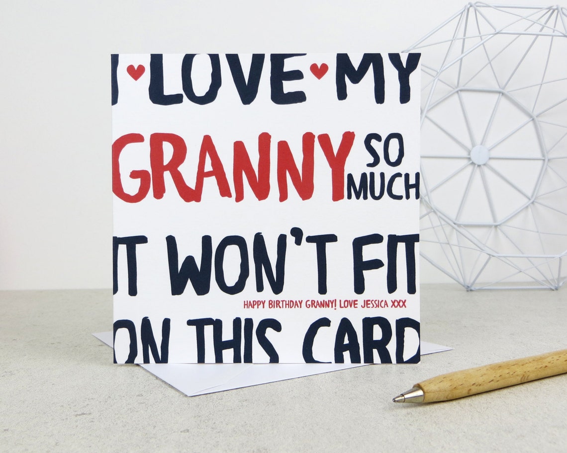 Funny Granny Birthday Card Personalised Card Card for - Etsy