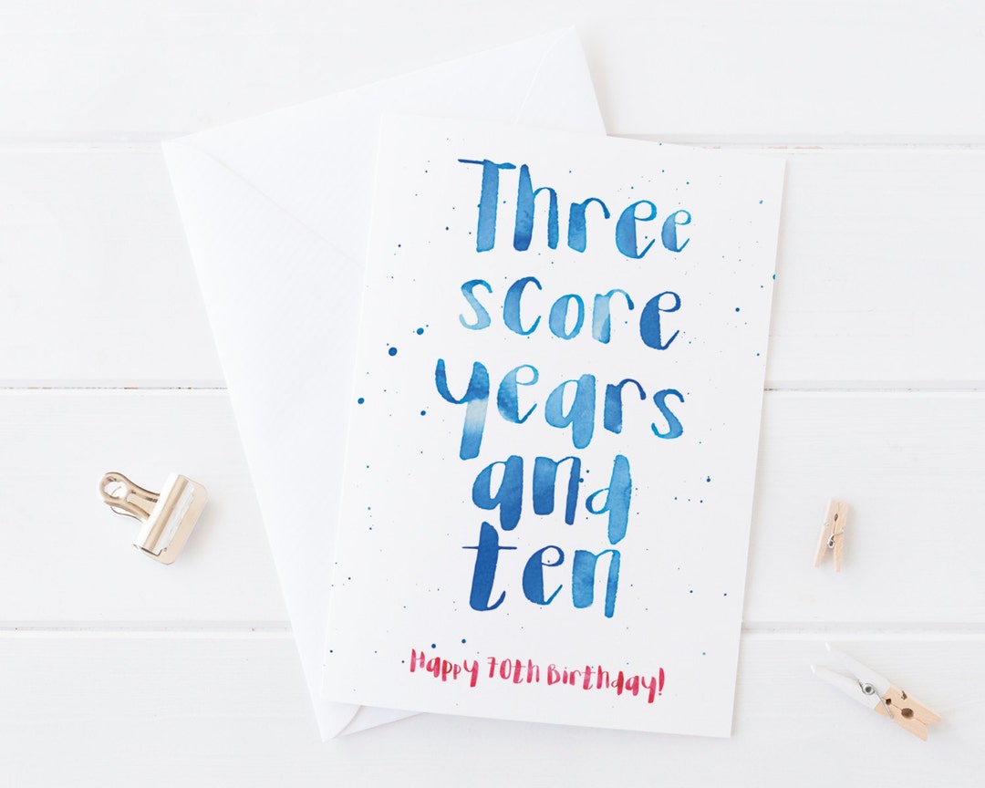 70th Birthday Card - Seventy - Seventieth Birthday Card - Card for ...