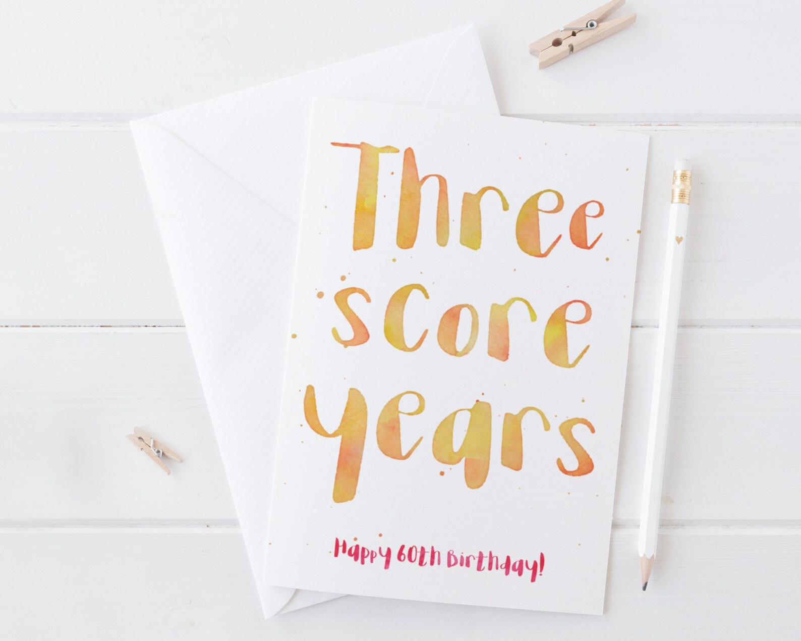 60th Birthday Card 'three Score Years' - Etsy