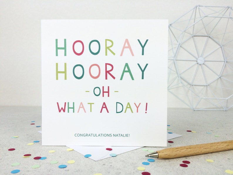 Funny Congratulations Card 'hooray Hooray' - Etsy