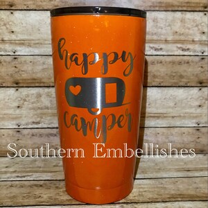 Happy Camper Powder Coated Tumbler - Etsy