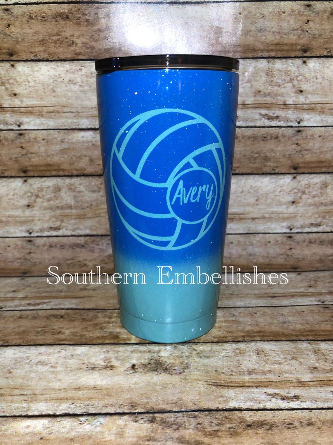 Volleyball With Name, Number or Monogram Custom Powder Coated Tumbler ...