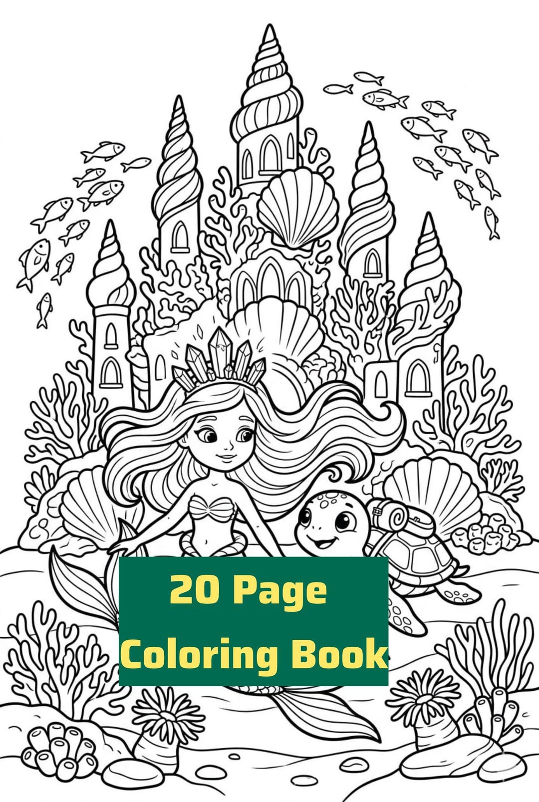 Mermaid Coloring Pages, Underwater Sea Animals, Princess Turtle (20 ...