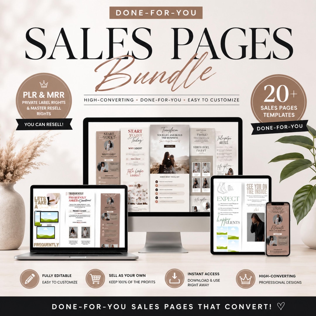 Beacons & Stan Store Sales Page Template | 20+ Sales Page Canva ...