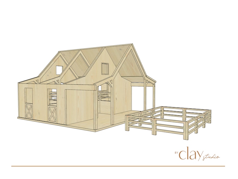 Miniature Horse Stables SVG | Farmhouse Toy Barn | Laser Cut File | DIY ...