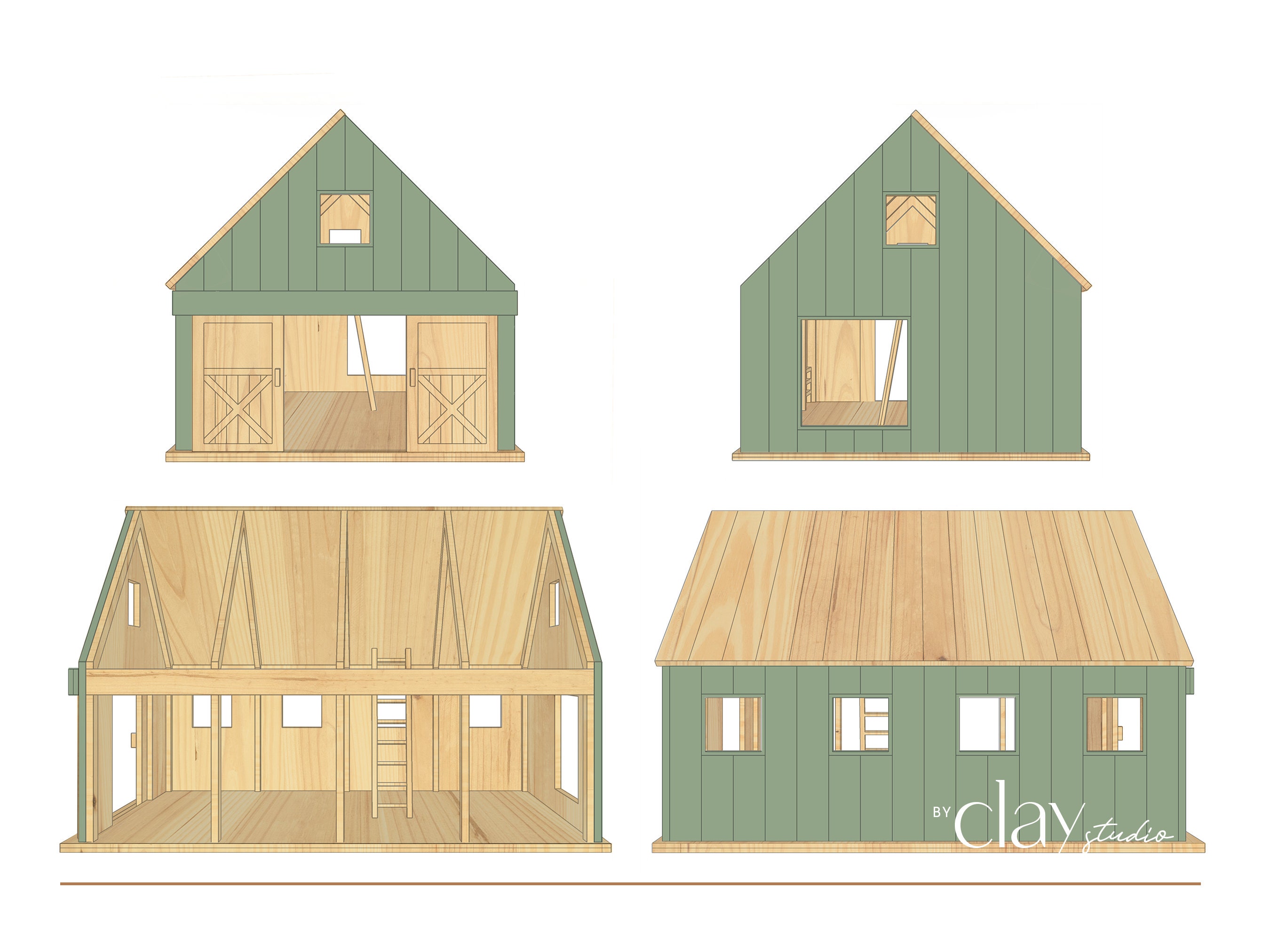 Toy Barn SVG | Farmhouse Wood Toys | CNC Laser Cut Files | DIY Toy Plan ...