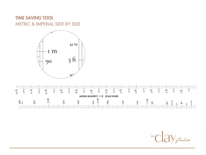 Dollhouse Builder's 1:12 Scale Ruler SVG | Laser Cutting Files | DIY ...