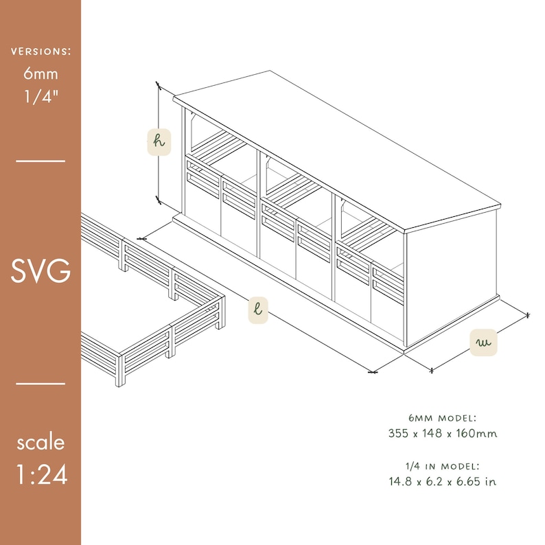 Miniature Horse Stables SVG | CNC or Laser Cut File | Schleich Horse ...