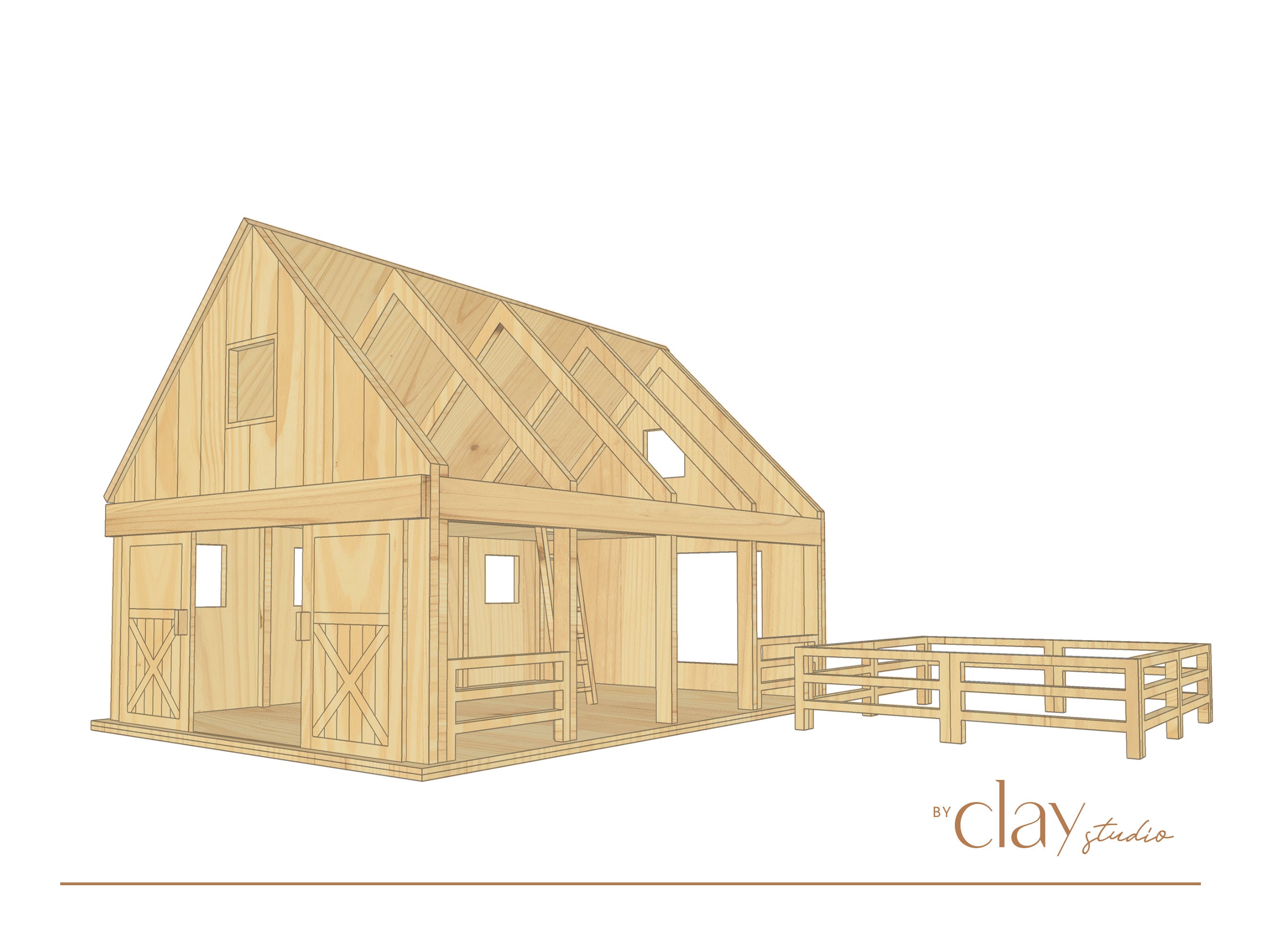 Toy Barn SVG | Farmhouse Wood Toys | CNC Laser Cut Files | DIY Toy Plan ...